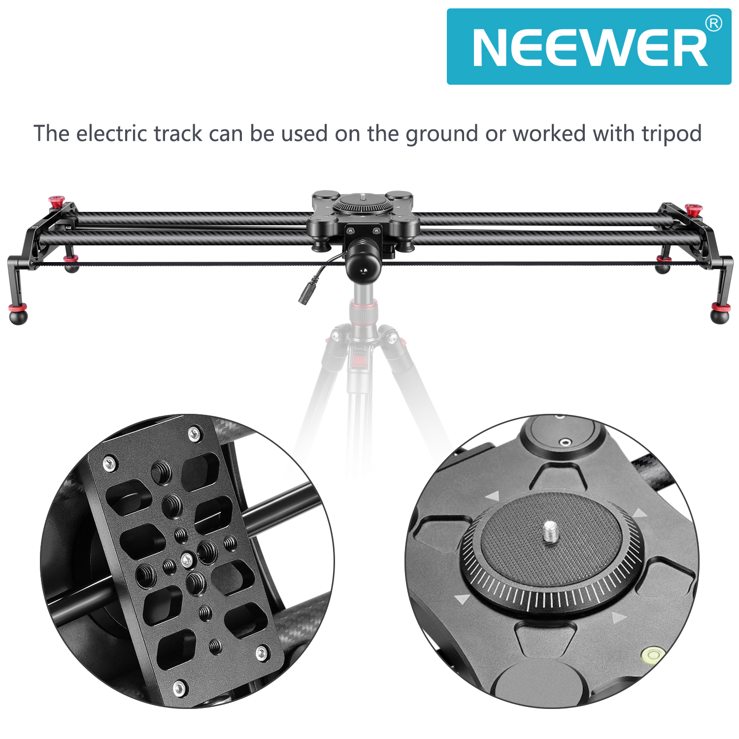 Neewer 31.5" Carbon Fiber Electric Motorized Camera Video Rail Track ...