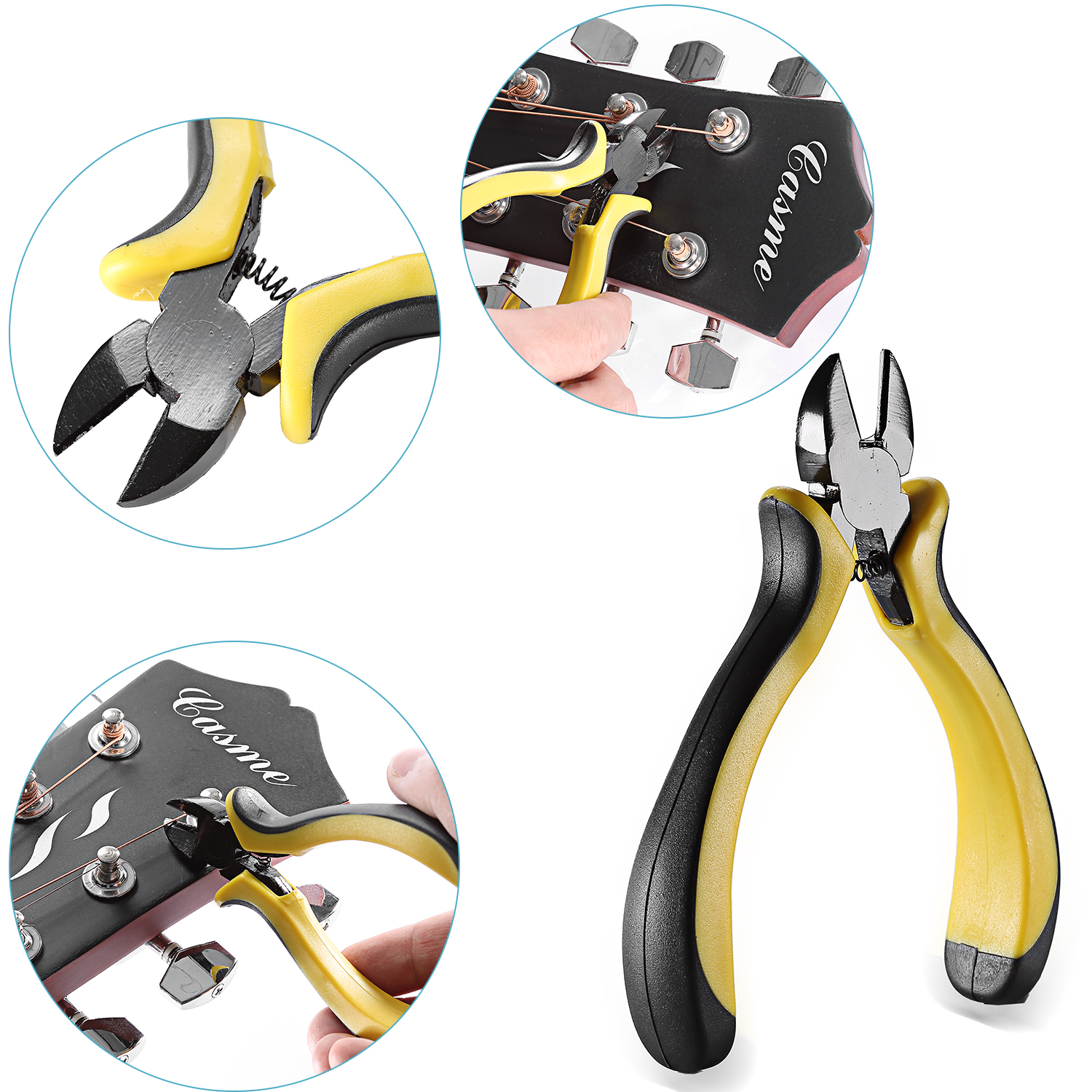 Neewer Yellow Metal Guitar/Bass String Cutter w/ Rubber Grips&Heat ...