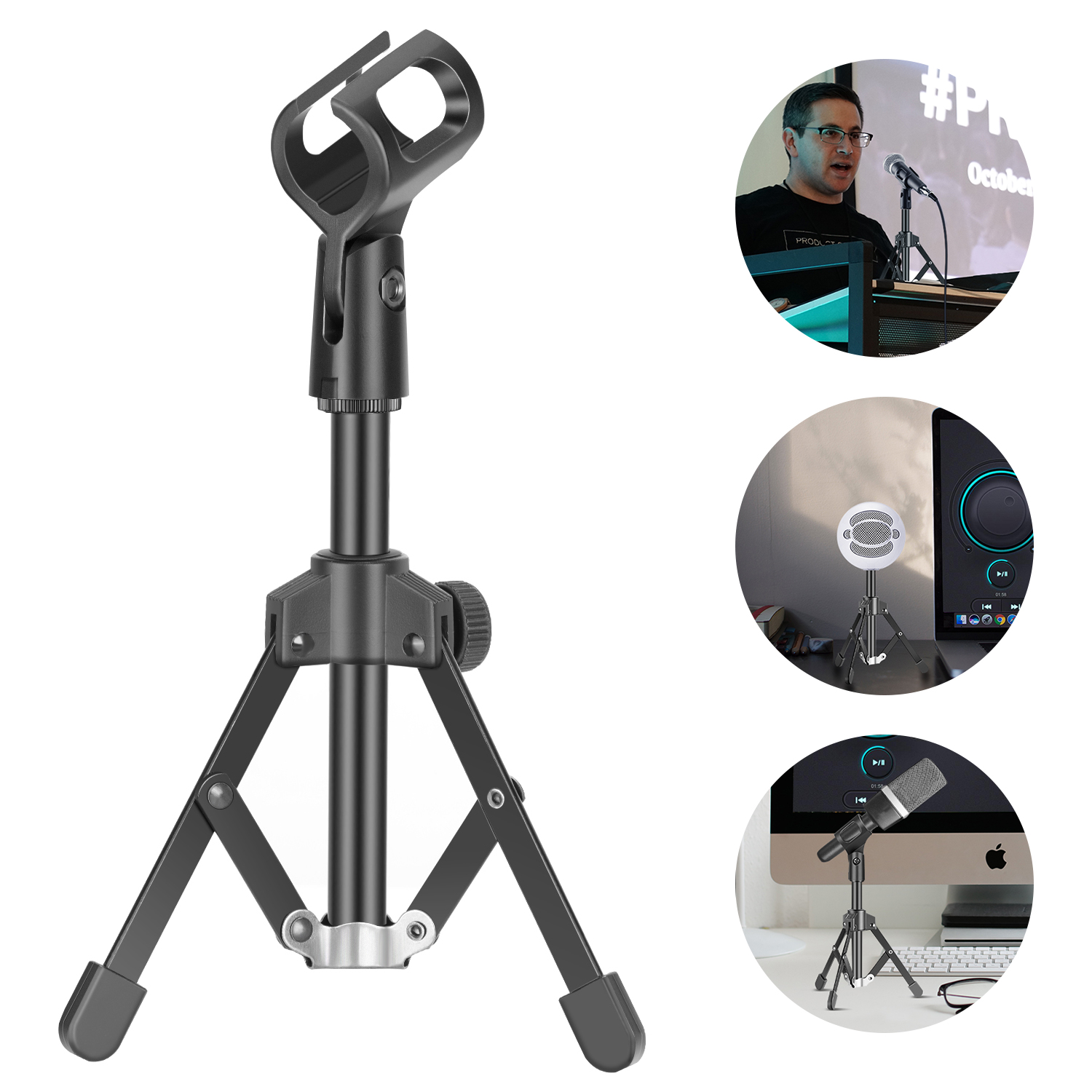 Neewer Mini Desktop Microphone Stand Tripod - Metal Foldable | eBay